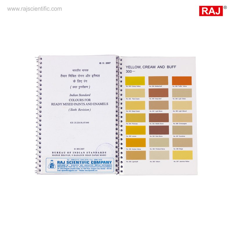 IS Shade Card Raj Scientifc Company Scientififc Instrments Suppliers 